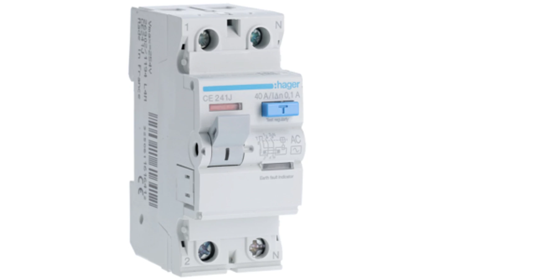 HAGER Fi-relé, 2P, 40A, 100mA, AC (CE241J)