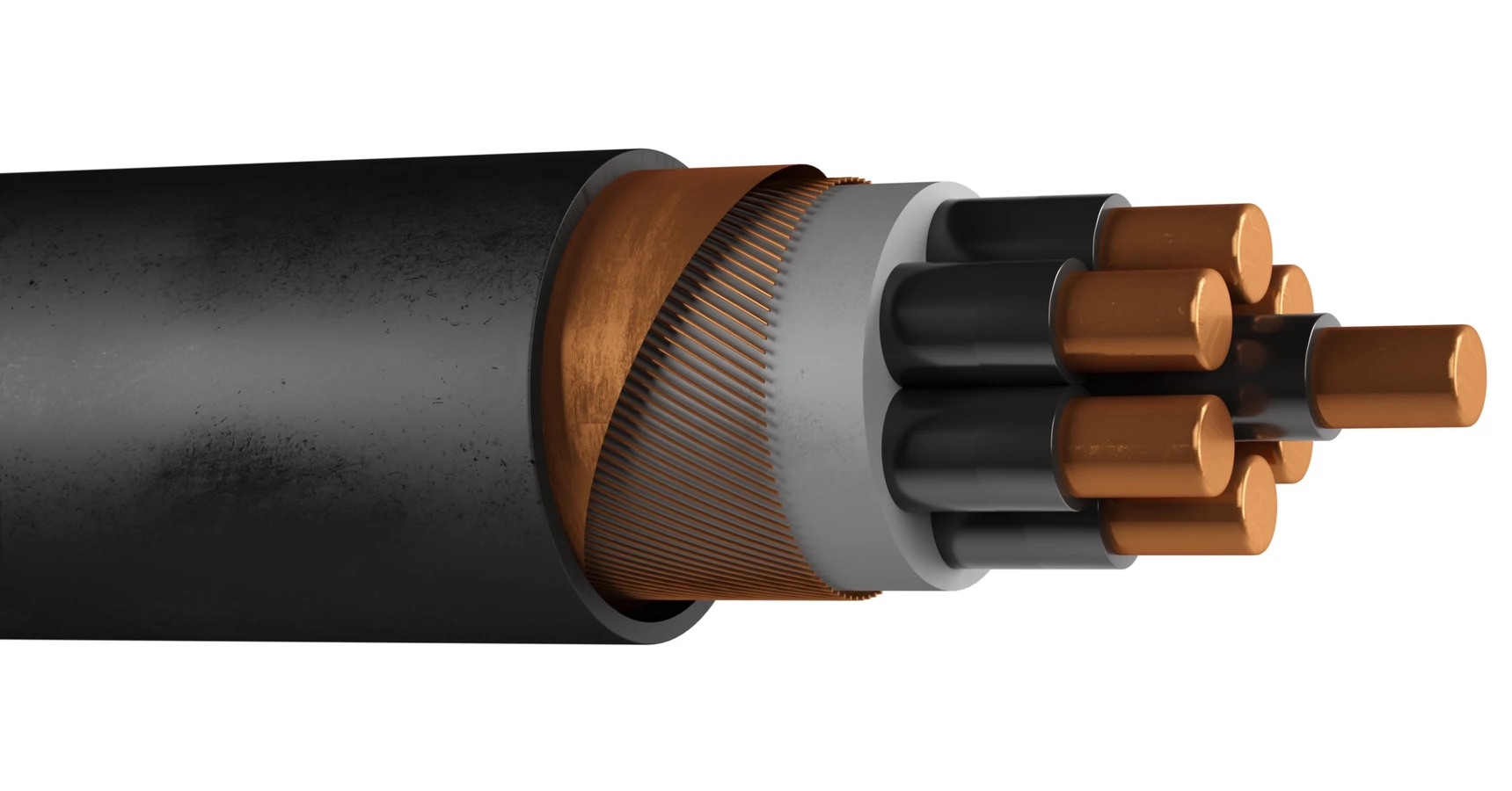 NYCY-O 30x 1,5 mm2 RE/ 6, árnyékolt földkábel réz vezetővel, tömör erű ...